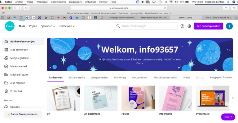 Je eerste ontwerp maken met Canva